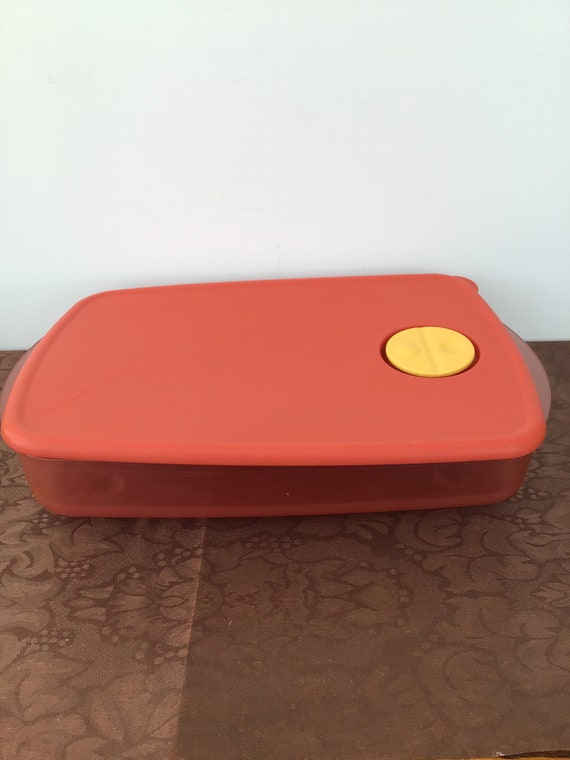 Vintage TUPPERWARE Rock N Serve Acrylic Container 3381 Red | Etsy