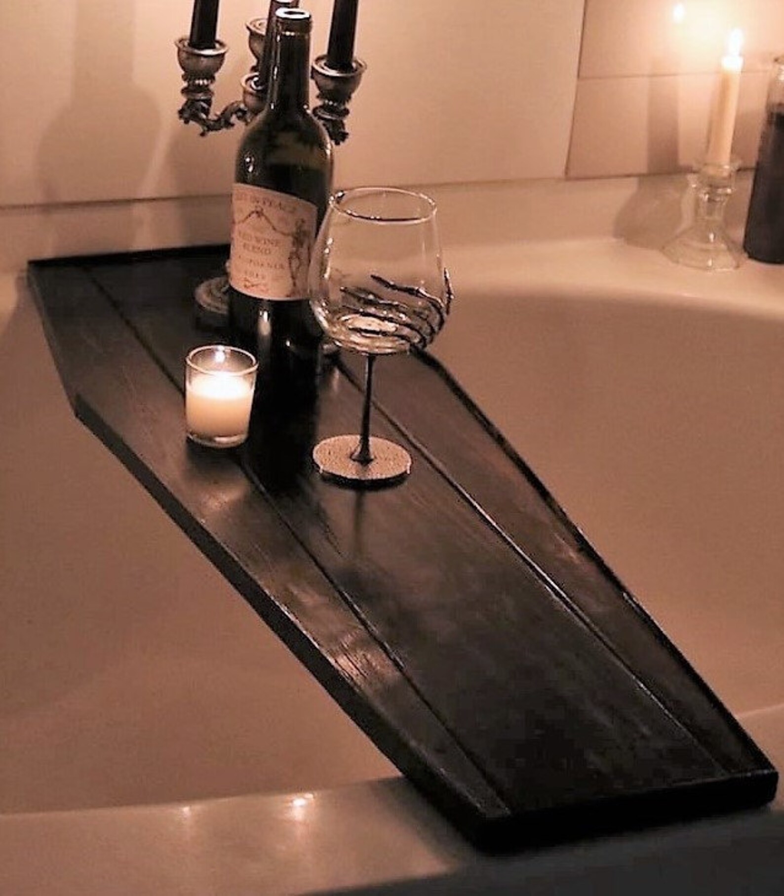 Coffin Shaped Bath Caddy With Edge-handmade - Etsy