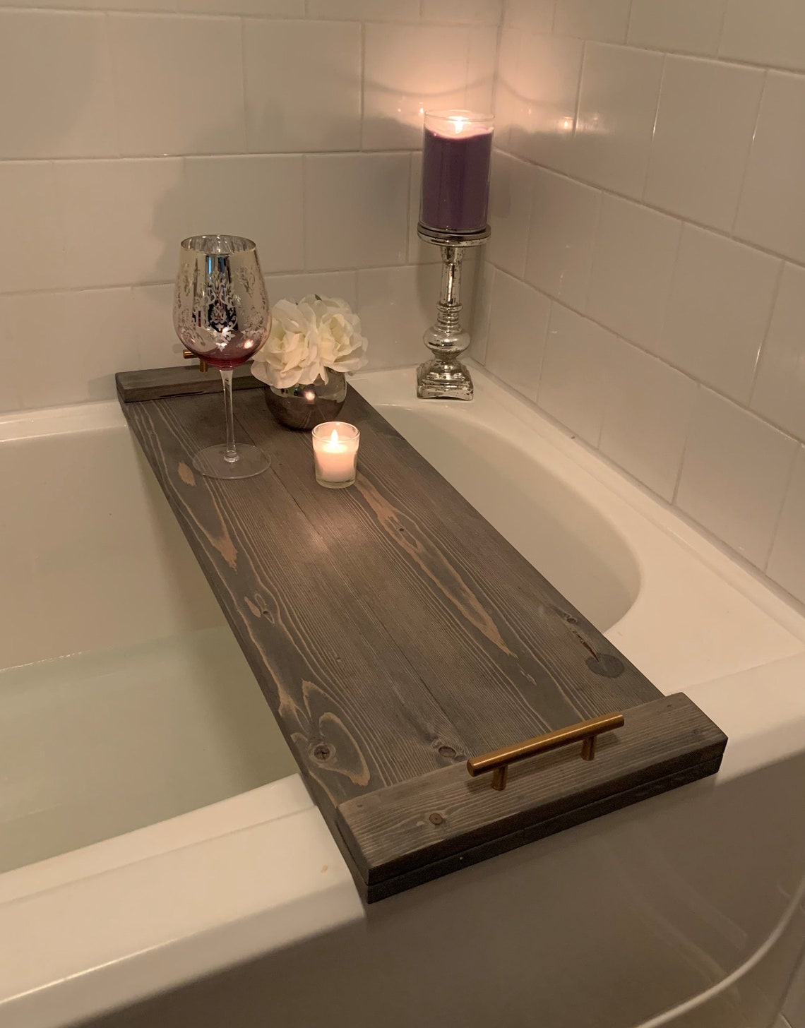 Rustic Bathtub Tray Customizable - Etsy