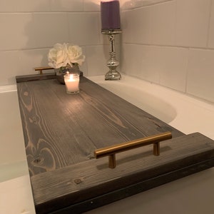 Rustic Bathtub Tray - Customizable - Etsy