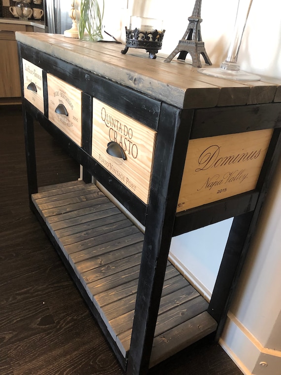 Wine Crate Buffet Console Table - Etsy