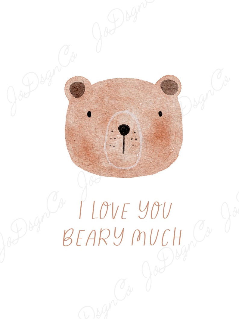 I Love You Beary Much Nursery Wall Art Neutral Nursery - Etsy