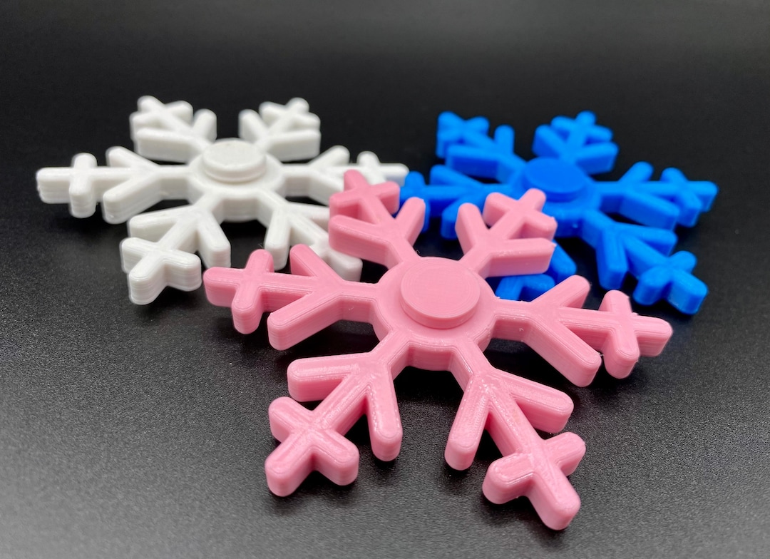 Fidget Spinner Snowflake 3 Pack | 3D Printed | Holiday Spirit | Snow ...