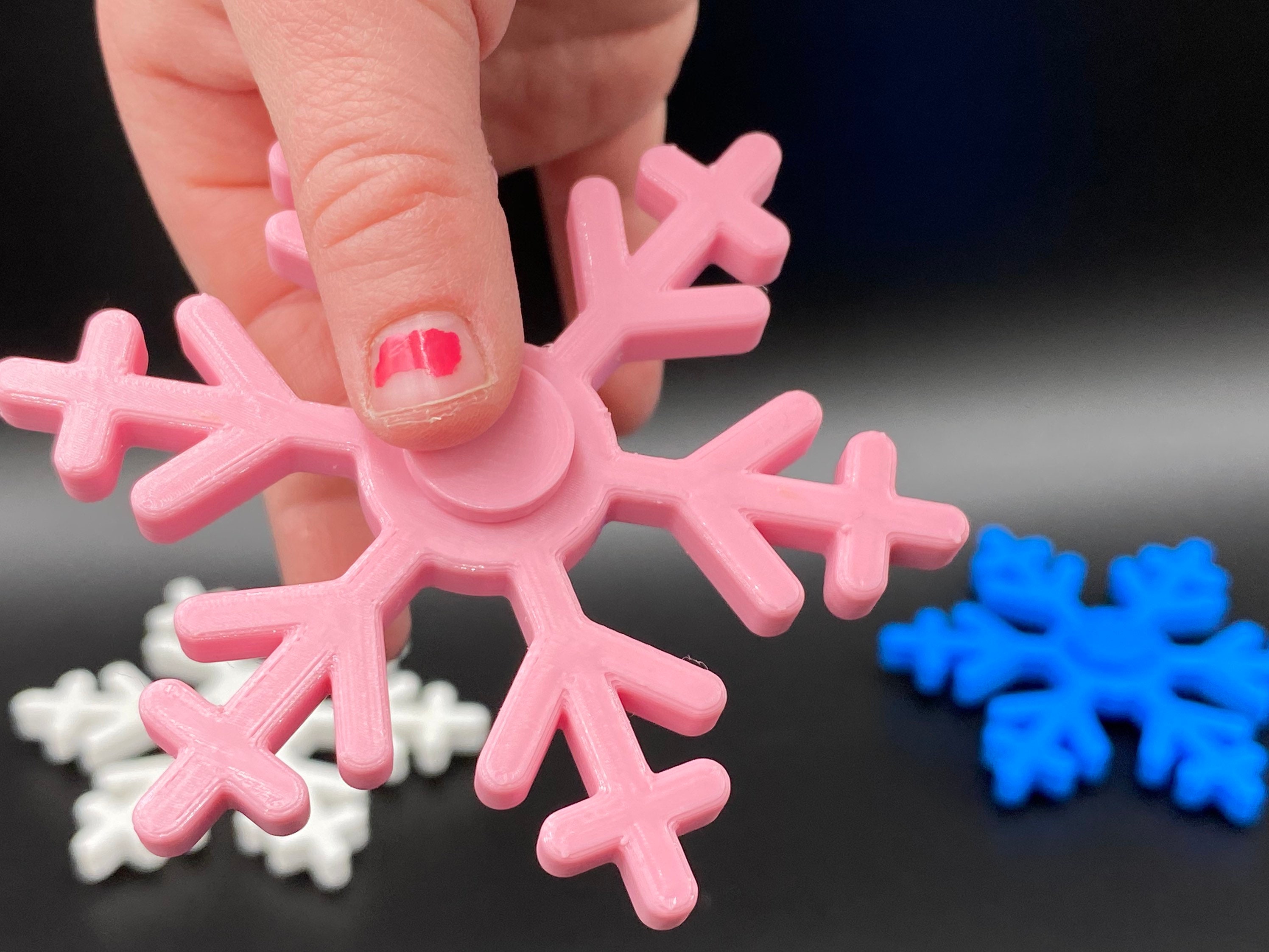 Fidget Spinner Snowflake 3 Pack 3D Printed Holiday Spirit - Etsy