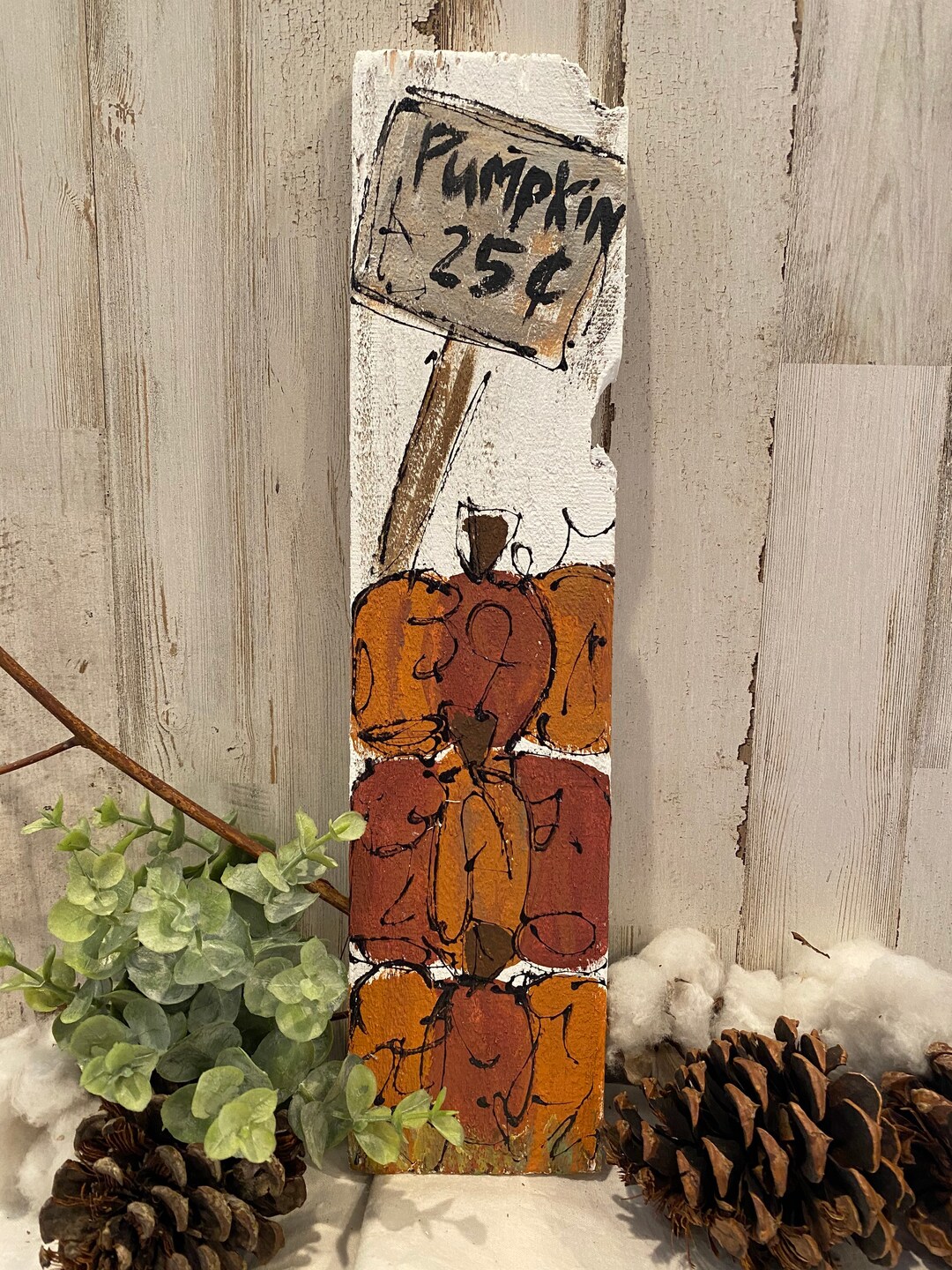 Stacked Pumpkins Taller Sign Farmhouse Decor Hand Painted on - Etsy
