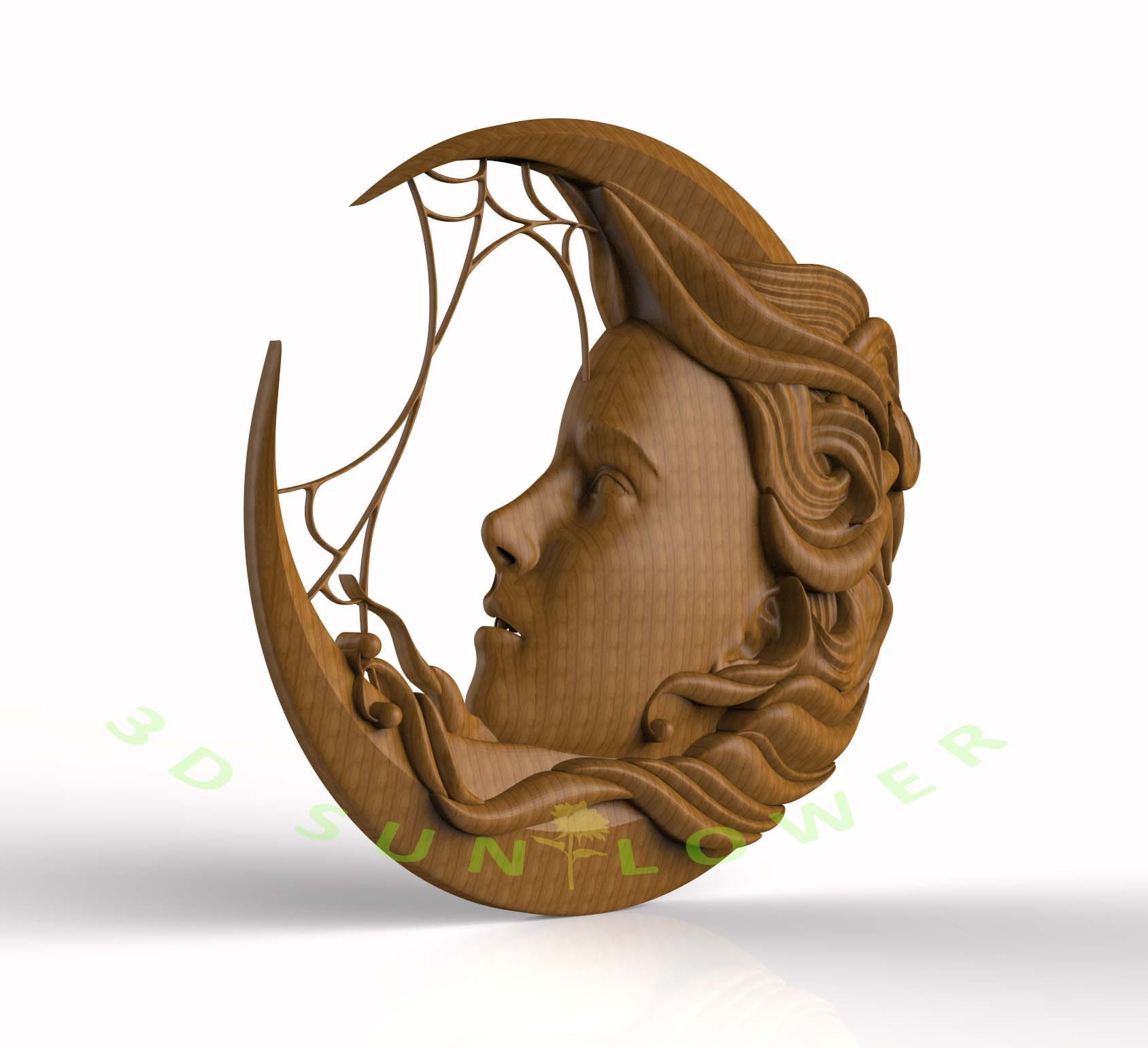 Moon 3d stl model file wall panel for cnc router 3d printing | Etsy