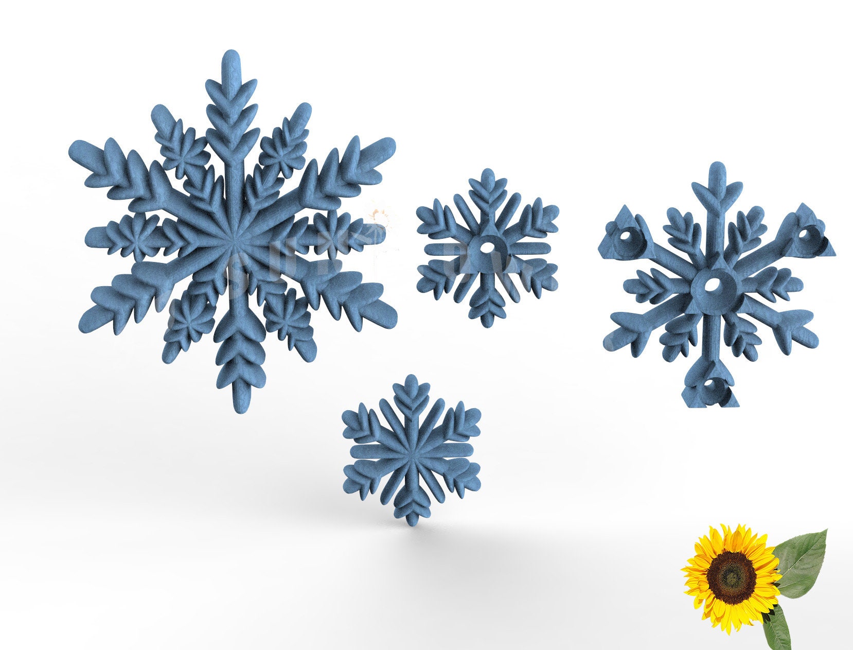 Snowflakes 3d stl models file wall panels for cnc router 3d | Etsy