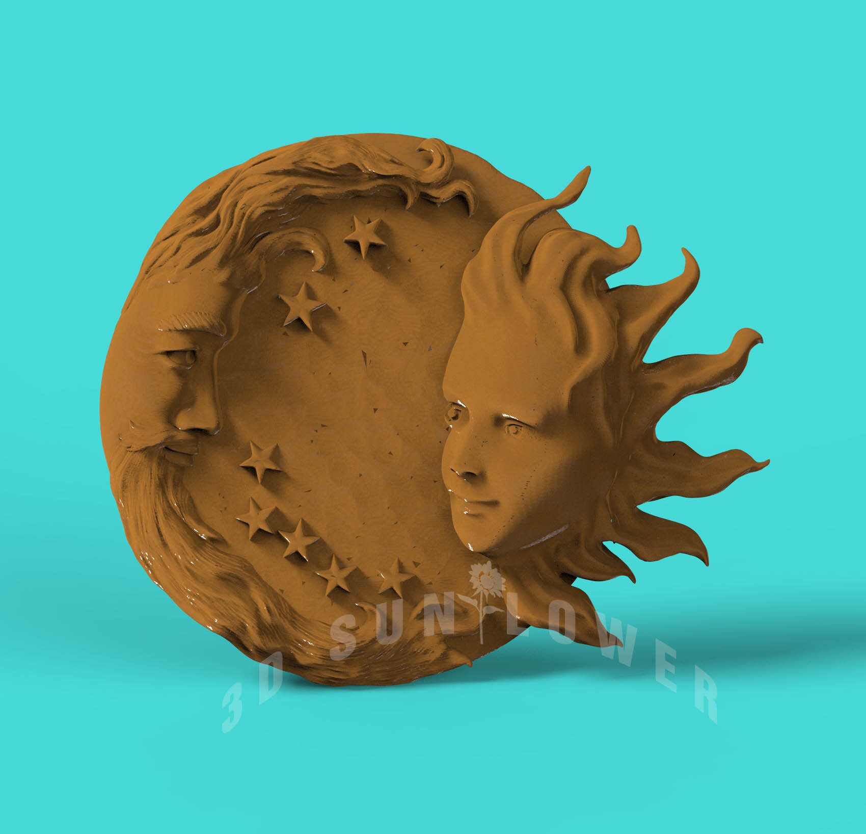 Sun Moon Stars 11 pcs 3d stl model file wall panel for cnc | Etsy