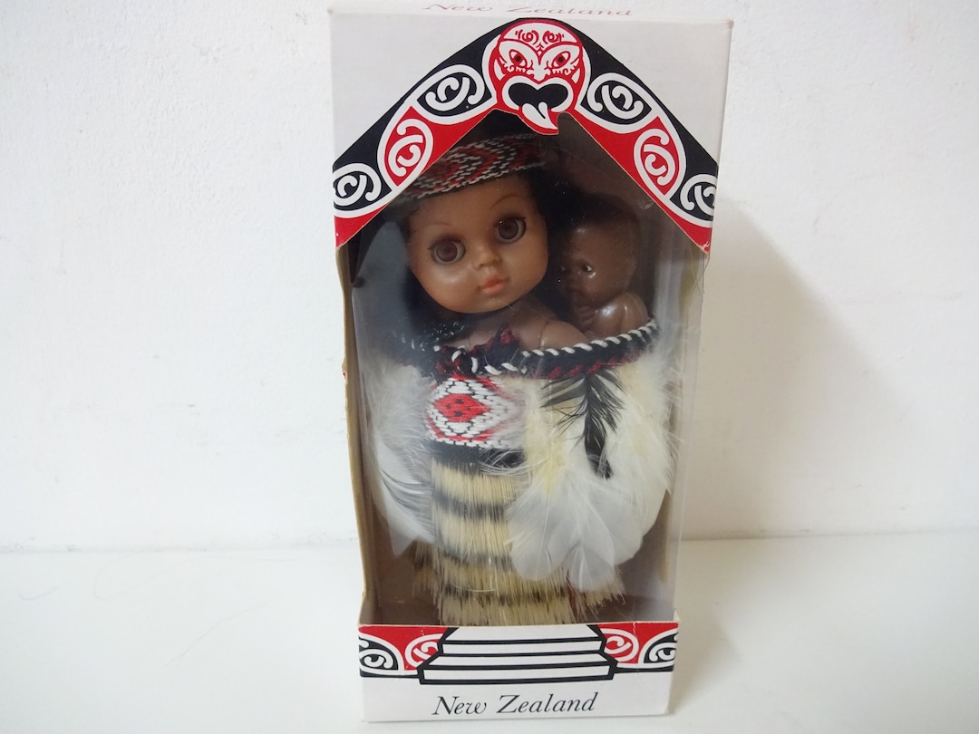 Vintage Parrs New Zealand Doll Souvenir Maori Girl With Baby on Back ...