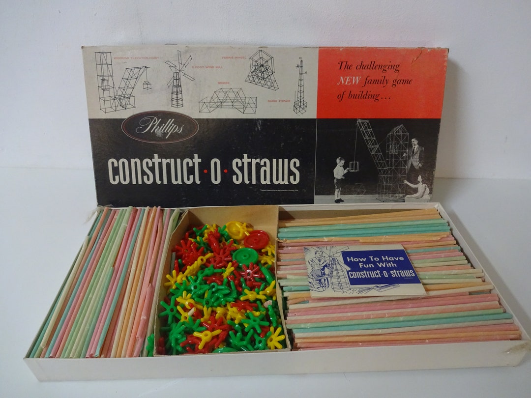 Rare Vintage 1960 Construct O Straws Game by Phillips Publishers Family ...