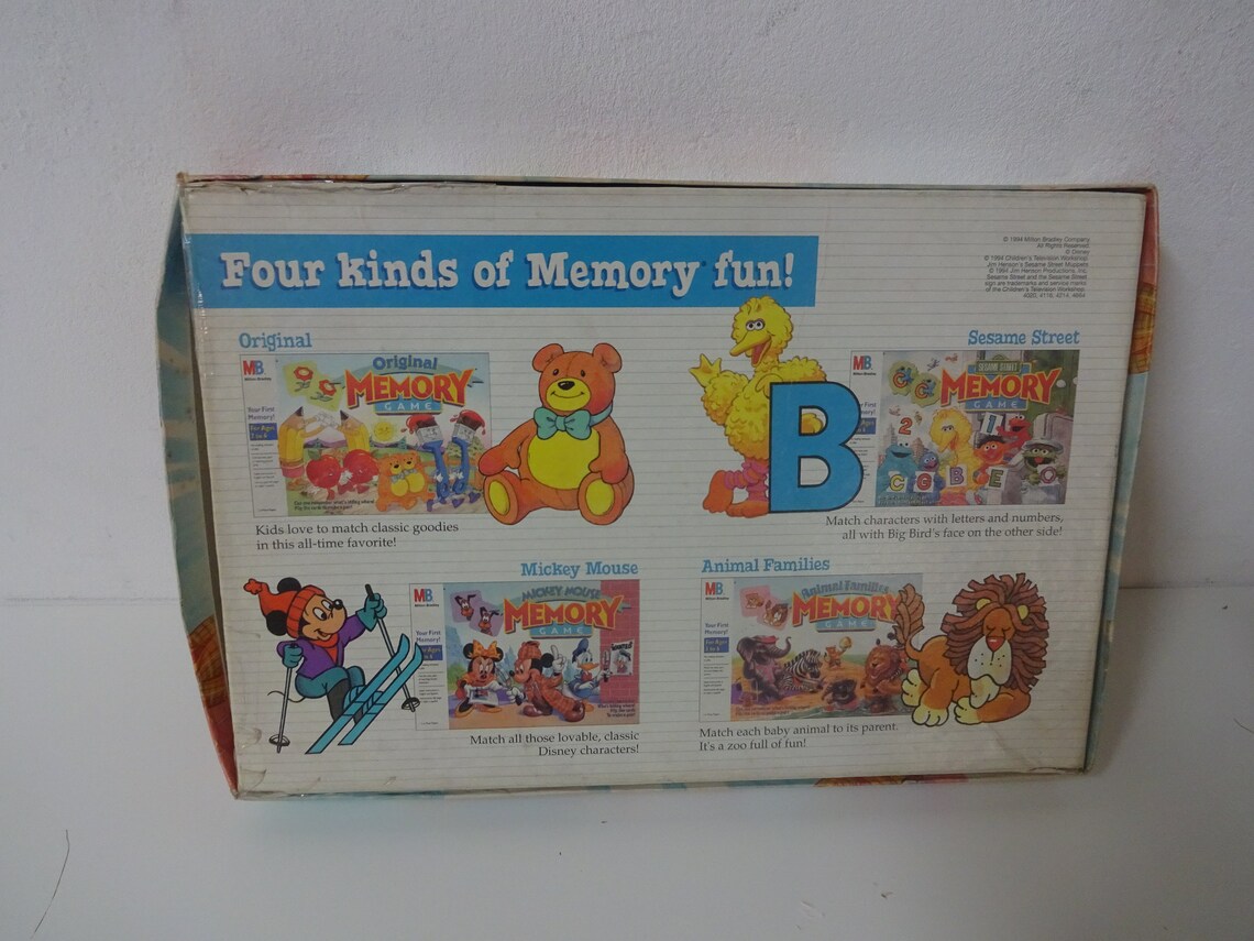 Vintage 1990 Mickey Mouse Memory Game by MB 90s Making Pairs - Etsy