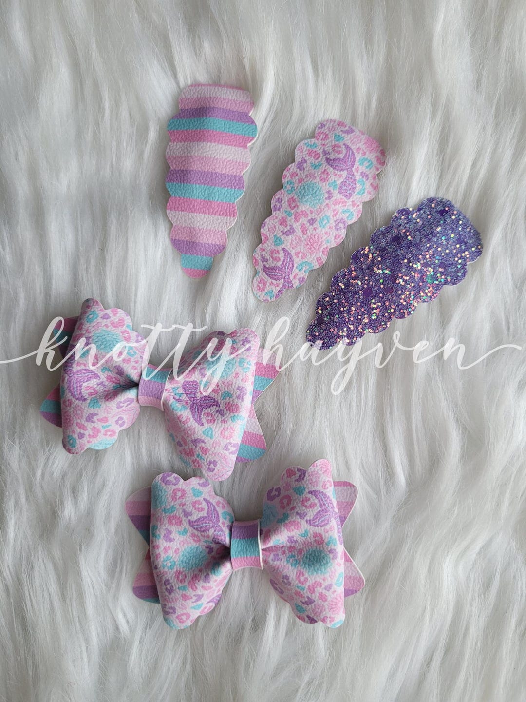 Mermaid Vibes Snap Clip Set, Ellie Bow - Etsy