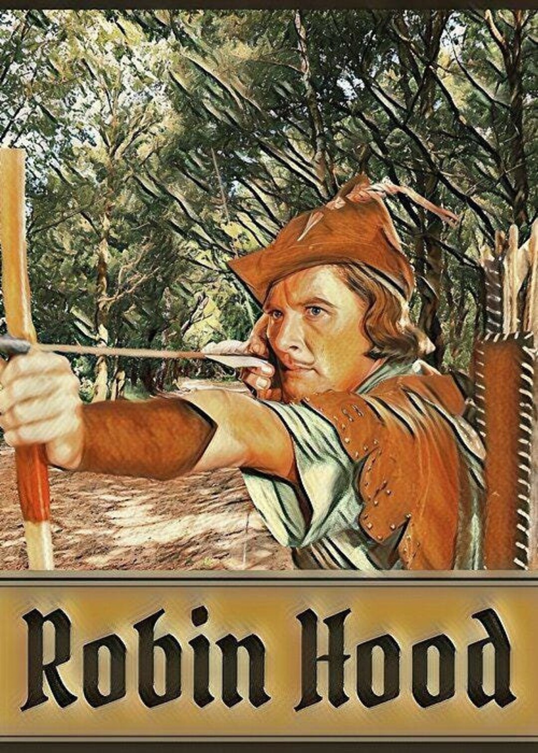 New Frameable Greeting Card 5X7 Inches + White Envelope Robin Hood and ...