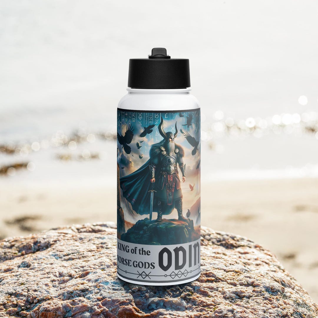 Odin Norse God Water Bottle: 32oz Stainless Steel, Viking Mythology - Etsy