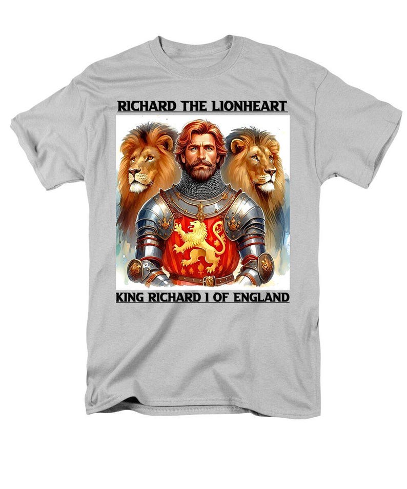 Richard the Lionheart King Richard I of England NEW FAN High-quality T ...