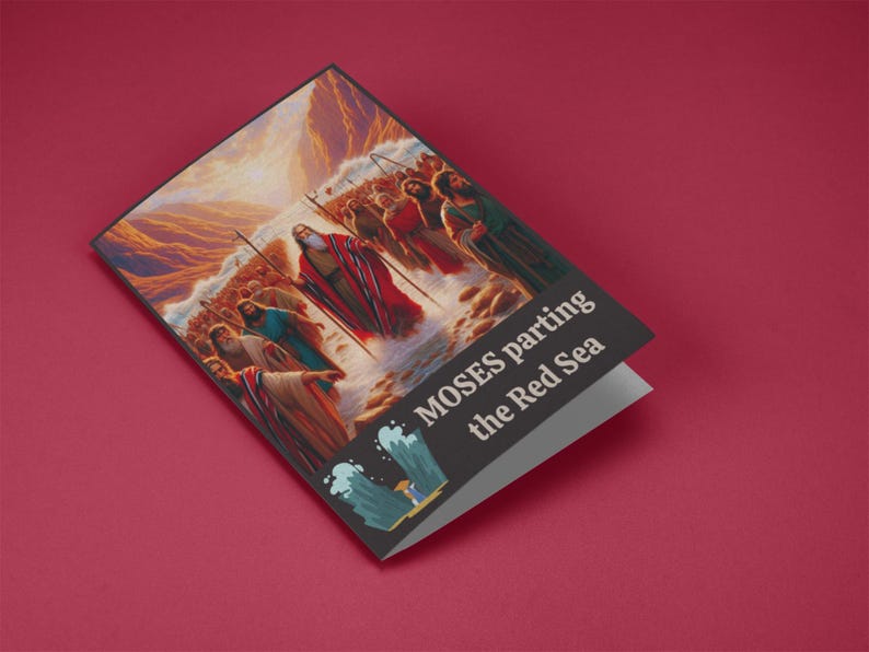 Moses Parting Red Sea Prayer Card: 5x7 Christian Gift - Etsy