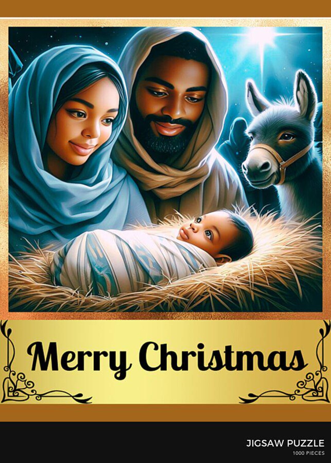 PUZZLE 20x28 Inches (1000 Pieces) Afro-american Mary and Joseph With ...