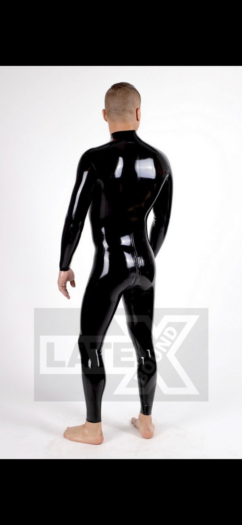 Chlorinated Latex Front Zipper Catsuit 0.45 Mil 100% Latex