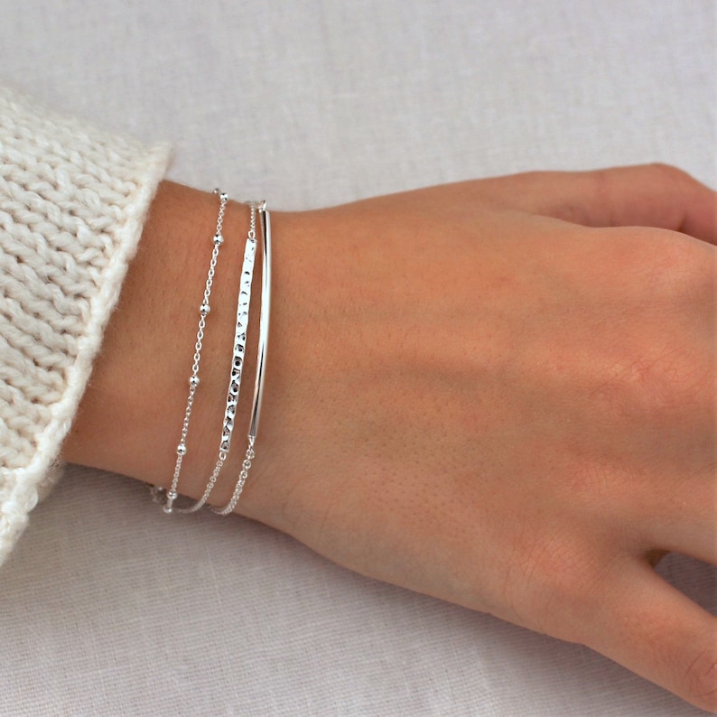 Sterling Silver Bracelet, Sterling Silver Bracelet for Women, Chain ...