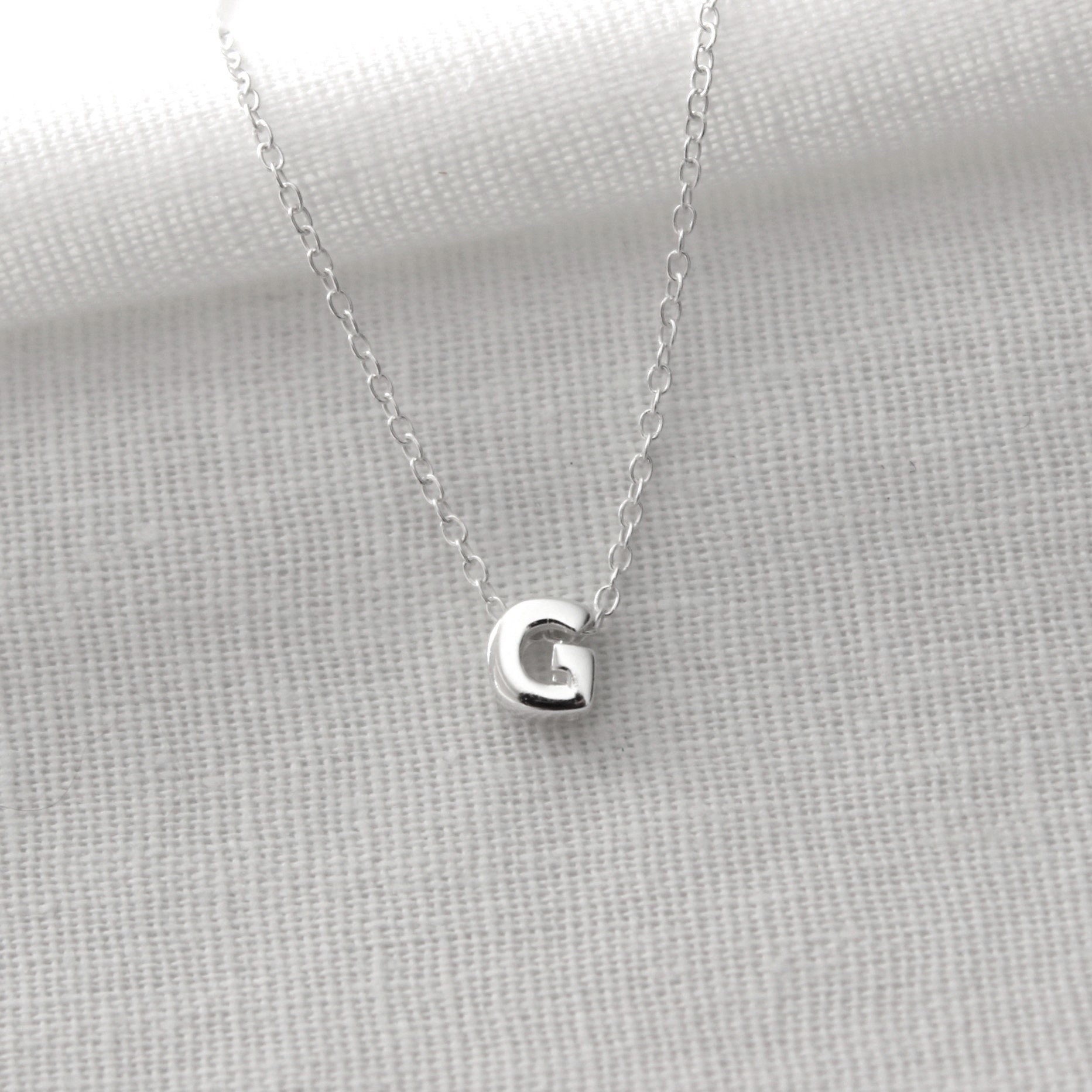 Sterling Silver Necklace Initial Necklace Initial Silver | Etsy Australia