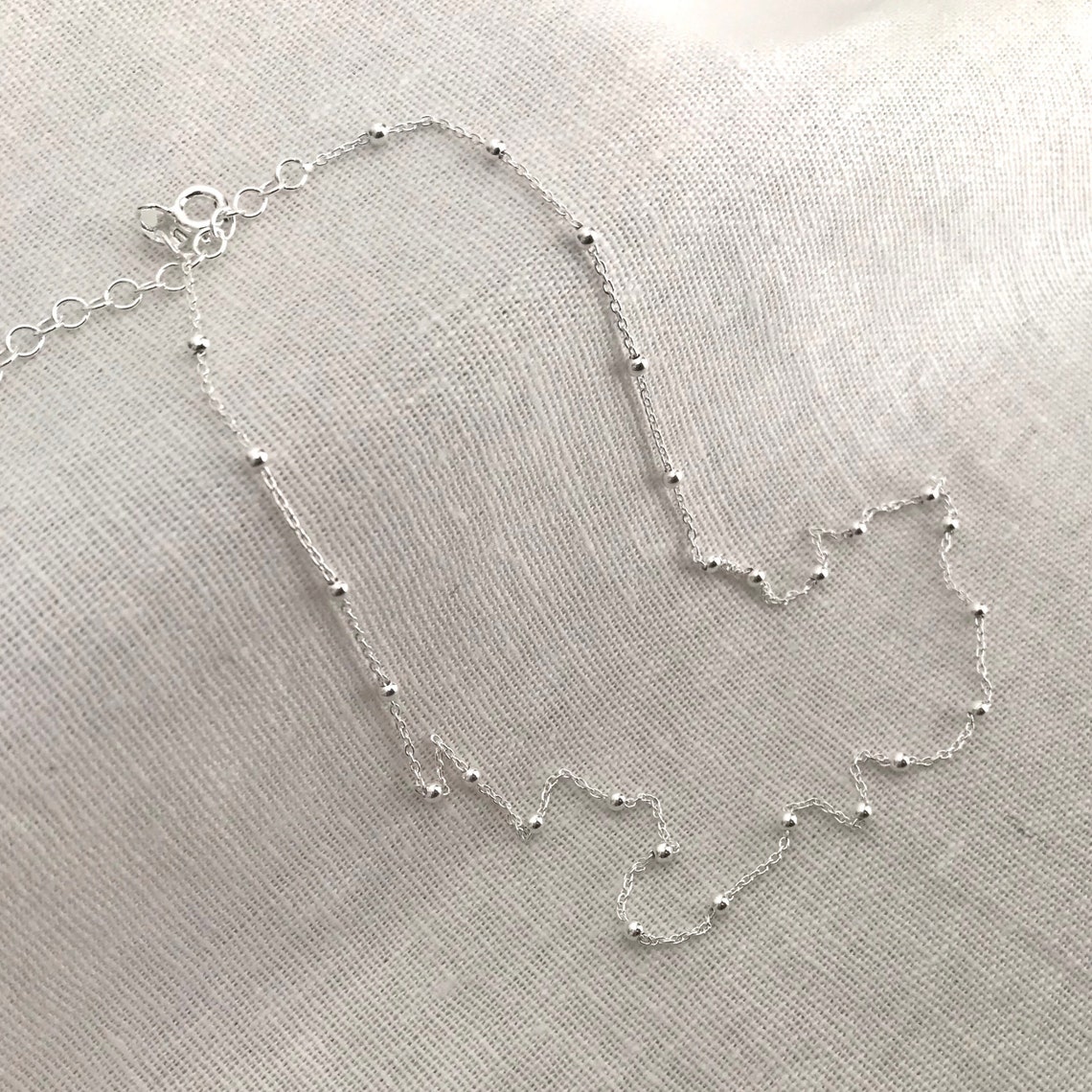 Sterling Silver Necklace Ball Chain Satellite Ball Chain | Etsy Australia