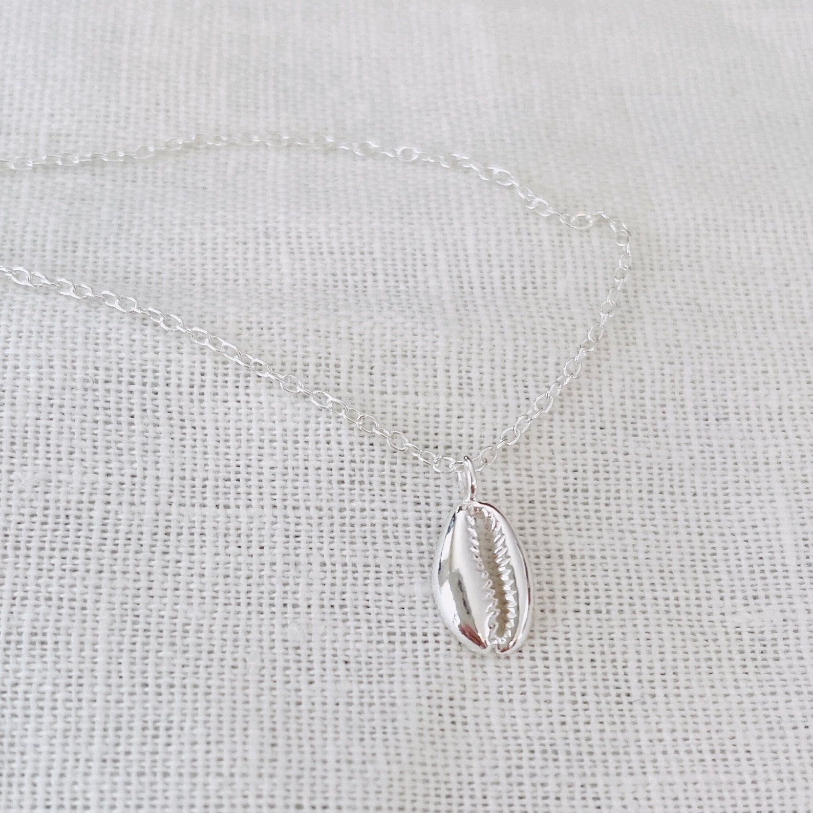 Sterling Silver Necklace, Cowrie Shell Necklace, Shell Necklace ...