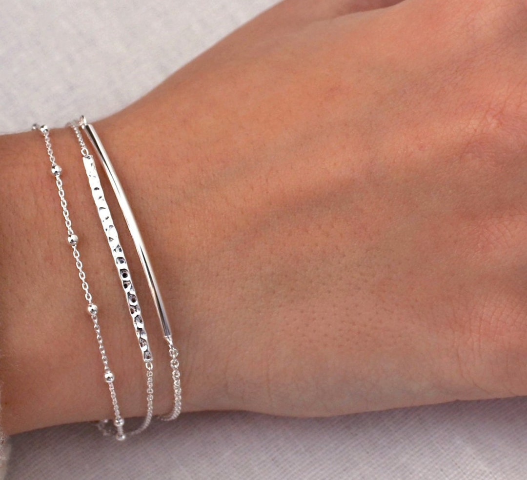 Sterling Silver Bracelet, Silver Bracelet, Sterling Silver Bracelet for Women, Silver Chain ...