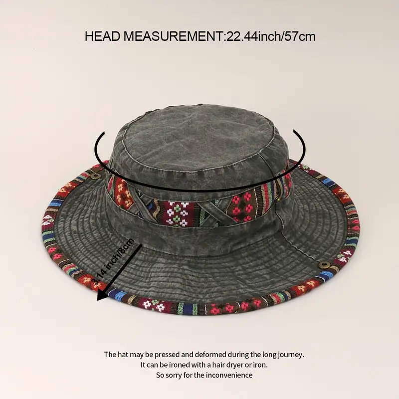 Boho Cool Washed Bucket Hat Vintage Distressed Cowboy Boonie Hats ...