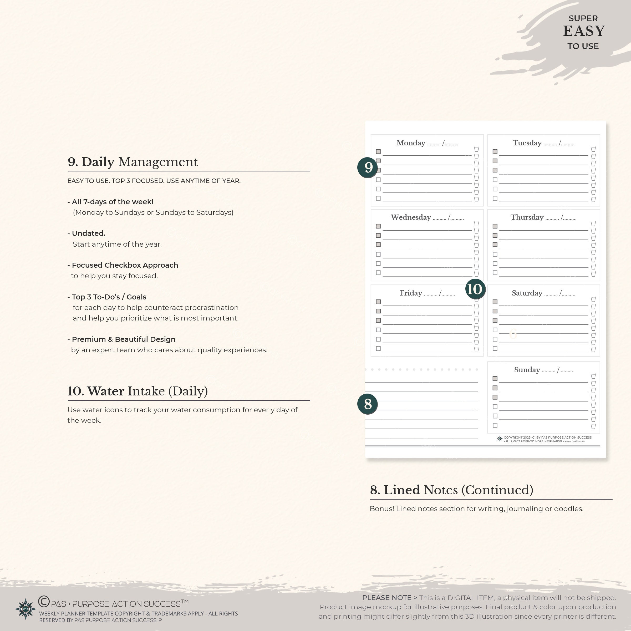 Weekly Planner Notepad Printable A4 & Letter Weekly Planner - Etsy