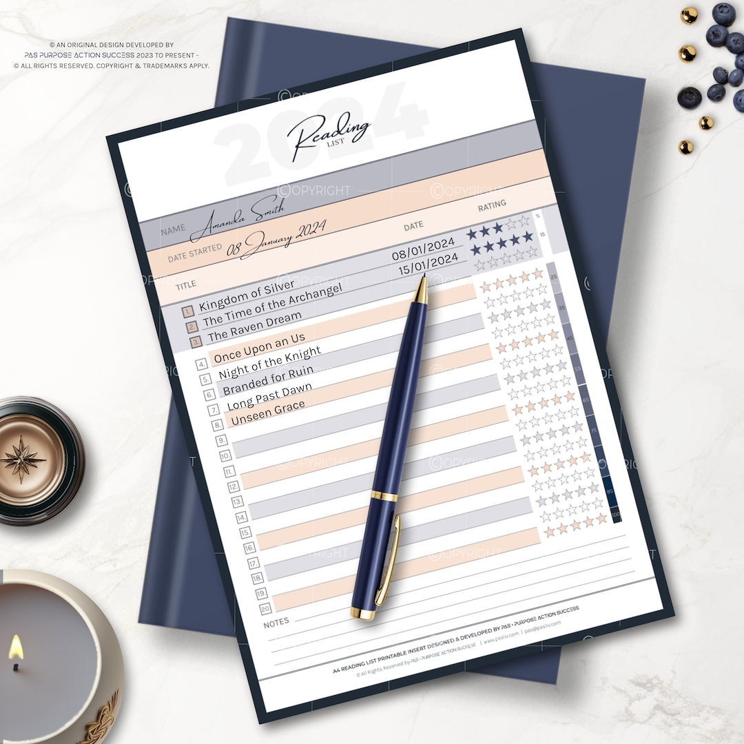 Reading Tracker Printable, Reading Log Printable, Book Tracker, A4 A5 ...