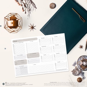 Weekly Planner Notepad Printable | A4 & Letter Weekly Planner | to Do ...