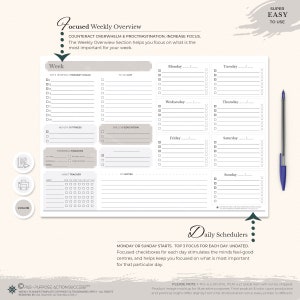 Weekly Planner Notepad Printable | A4 & Letter Weekly Planner | to Do ...