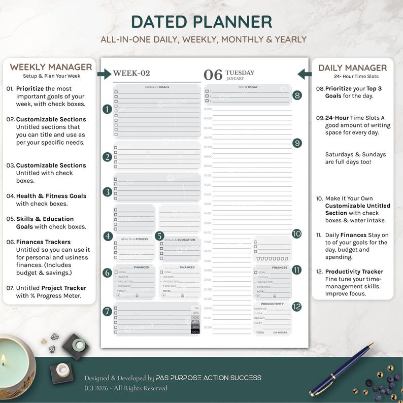 2026 Planner: Daily, Weekly, Monthly, Meerkat Design - Etsy
