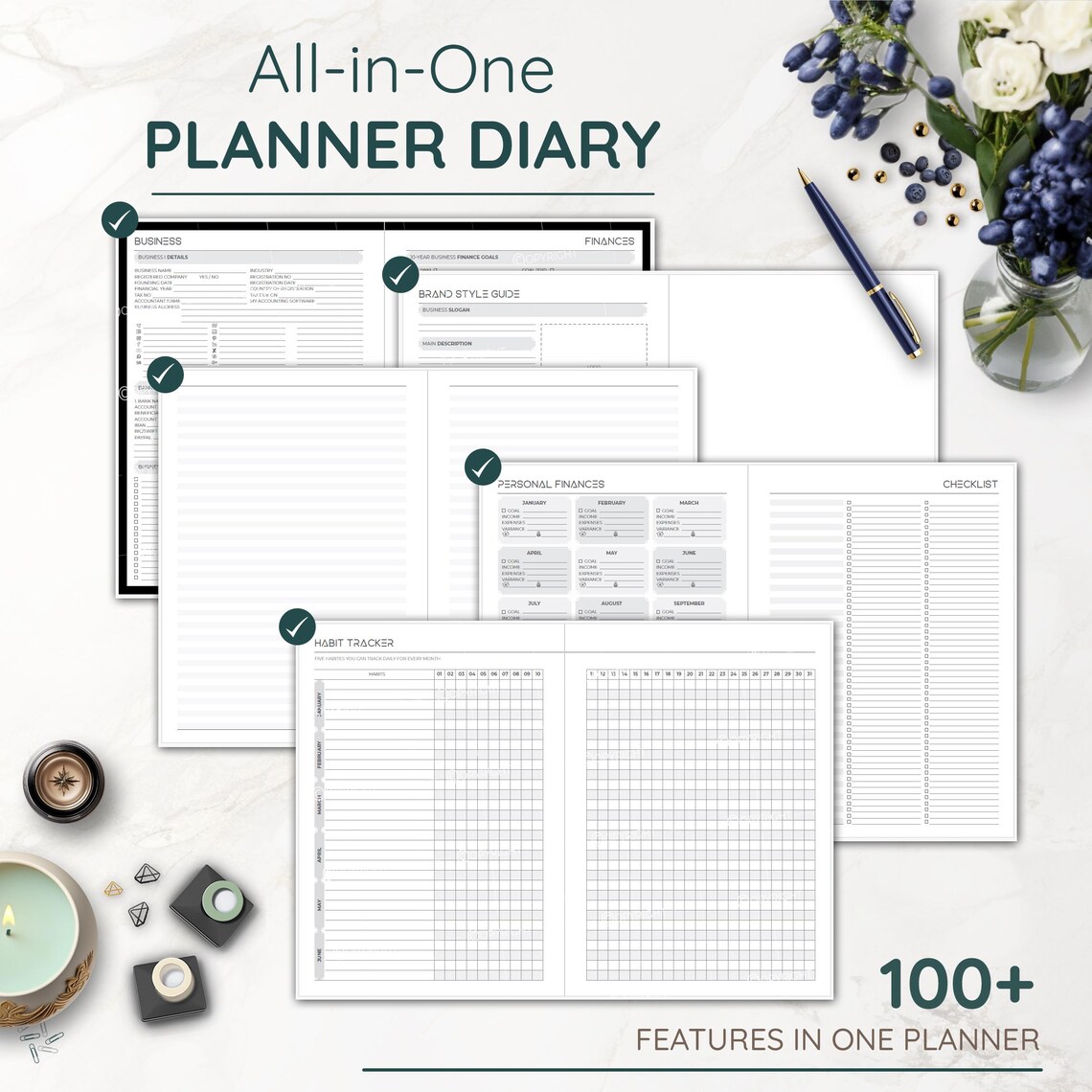2026 Planner Diary: All-in-one Daily, Weekly, Monthly Multiplanner - Etsy