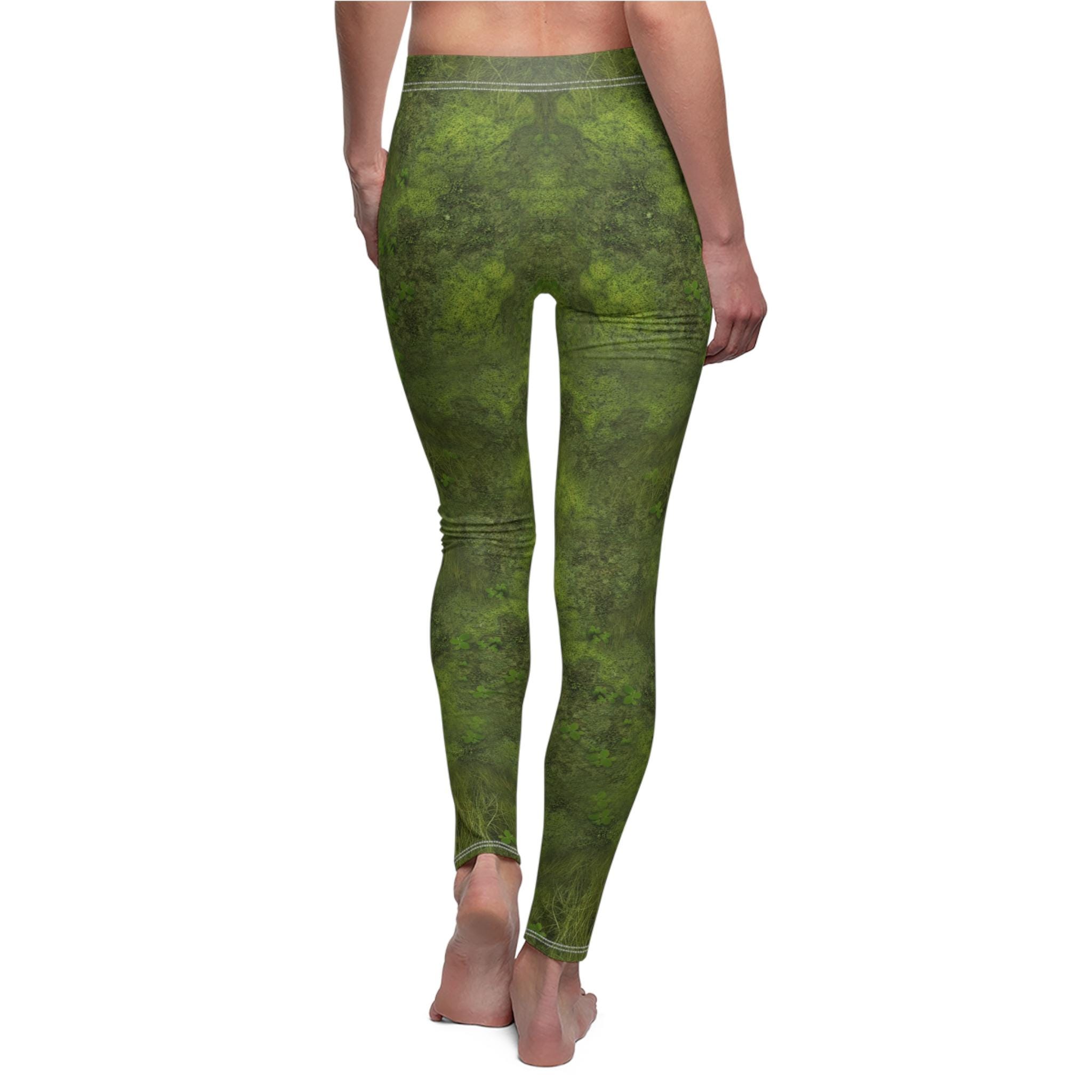 Creeper Face Minecraft Gamer Leggings, Overworld Green Blocks Cosplay ...