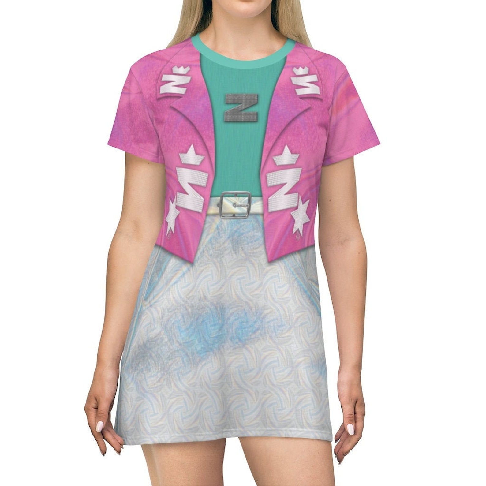 Zenon Costume, Zenon Kar Turquoise and Pink Short Sleeve Dress, Girl of ...
