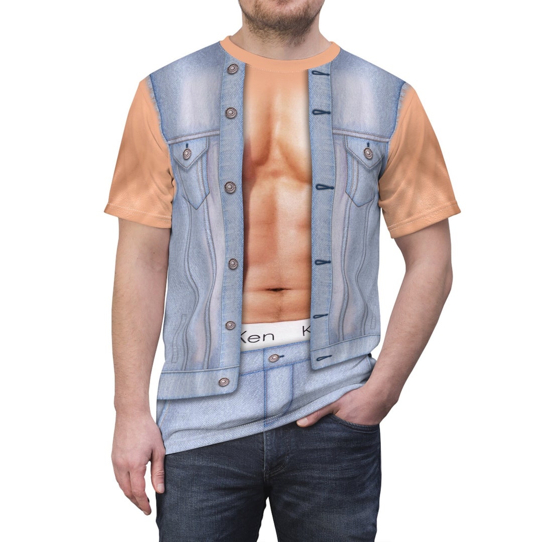 Ryan Denim Blue Vest Costume, Halloween Cosplay for Men, Adults ...