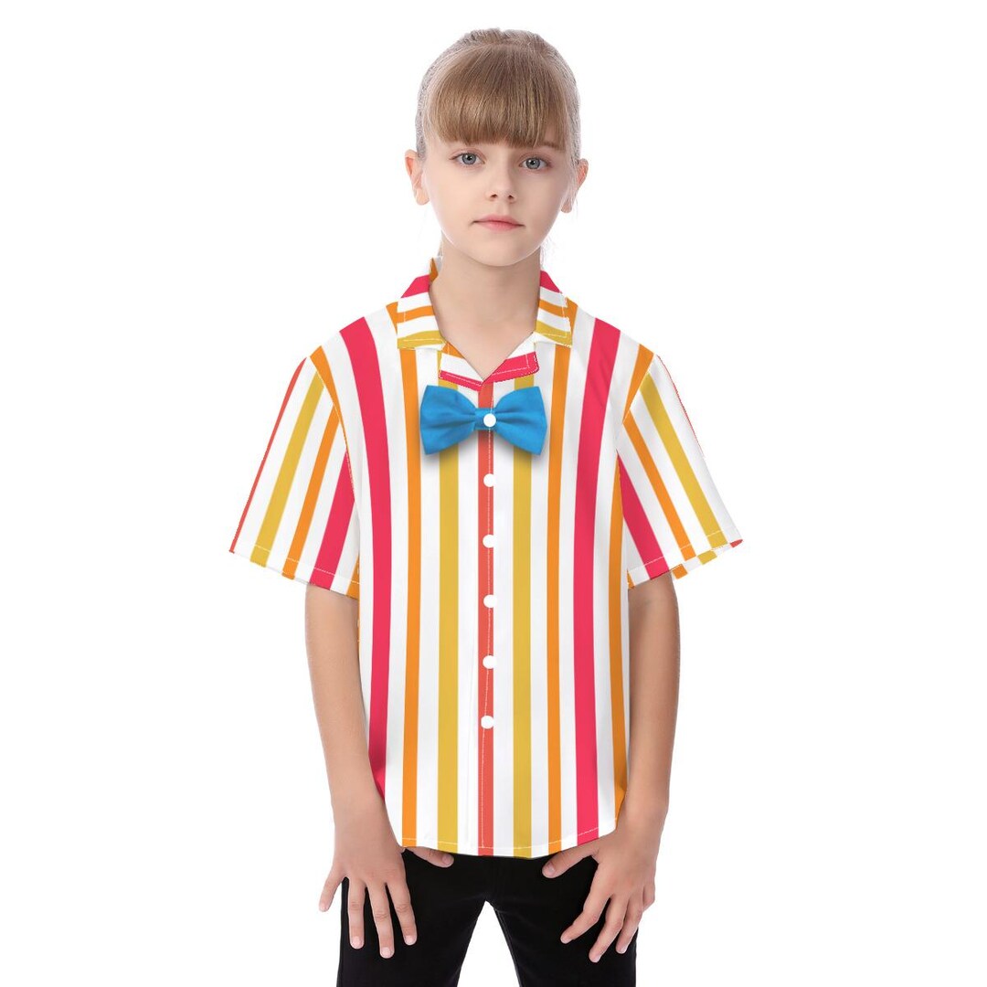 Bert Mary Poppins Button up Kids Shirt, Retro Vertical Stripe Pattern ...