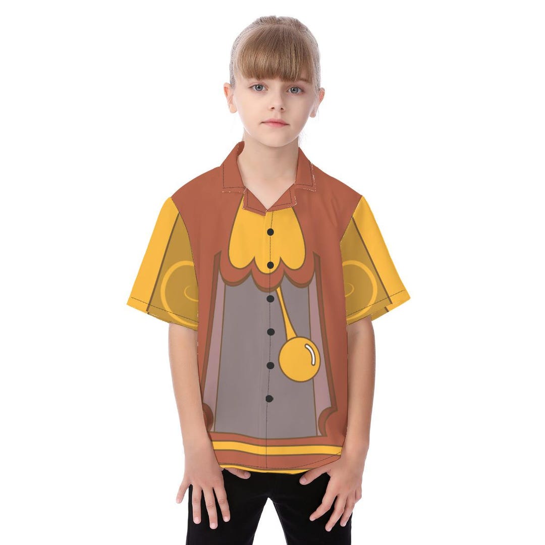 Cogsworth Button up Kid Shirt, Beauty and the Beast Cosplay, Disneyland ...