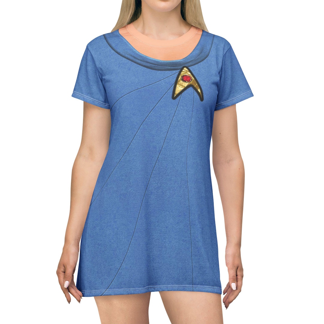 Starfleet Officer Blue Short Sleeve Dress, Federation Cosplay ...