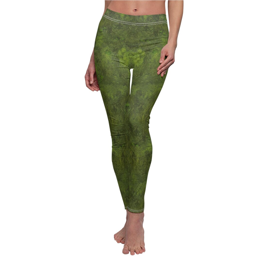 Creeper Face Minecraft Gamer Leggings, Overworld Green Blocks Cosplay ...