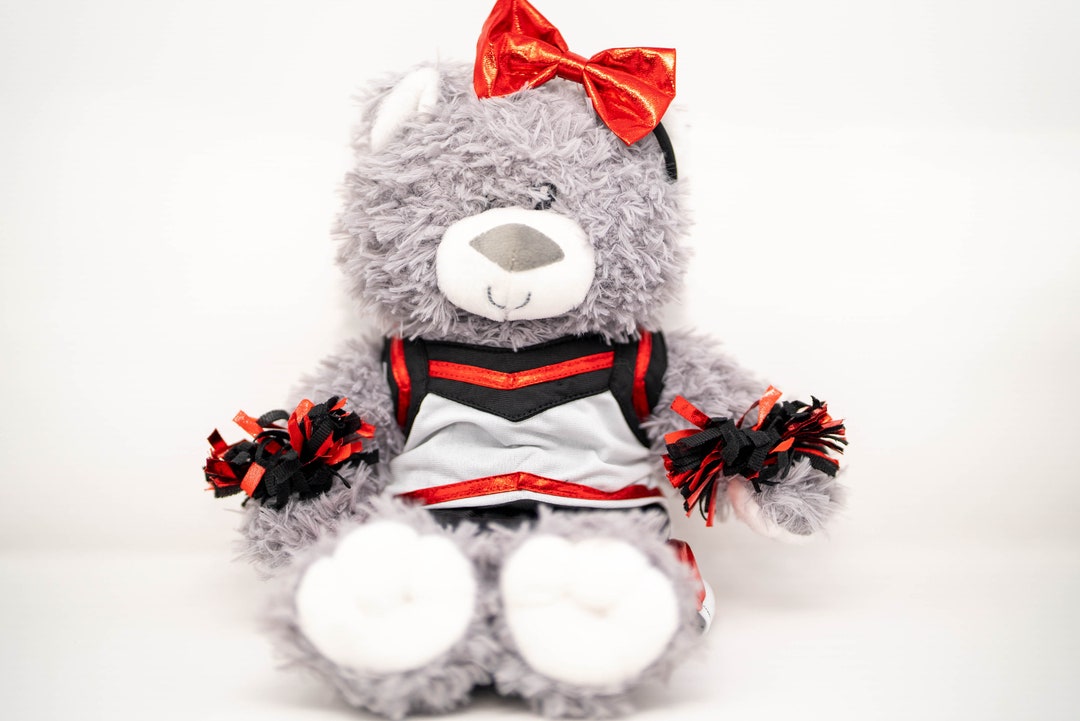 Stuffed Animals Metallic Red & Black Cheer Uniform, Cute Cheerleader ...