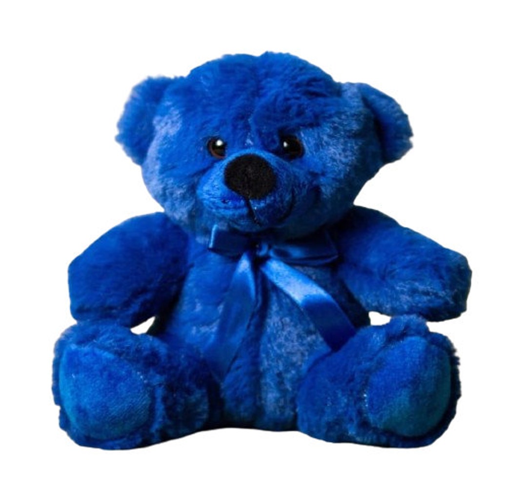 Bluebonnet Colorama Bear With Heart Adorable 6 Inch Blue Stuffed Bear ...