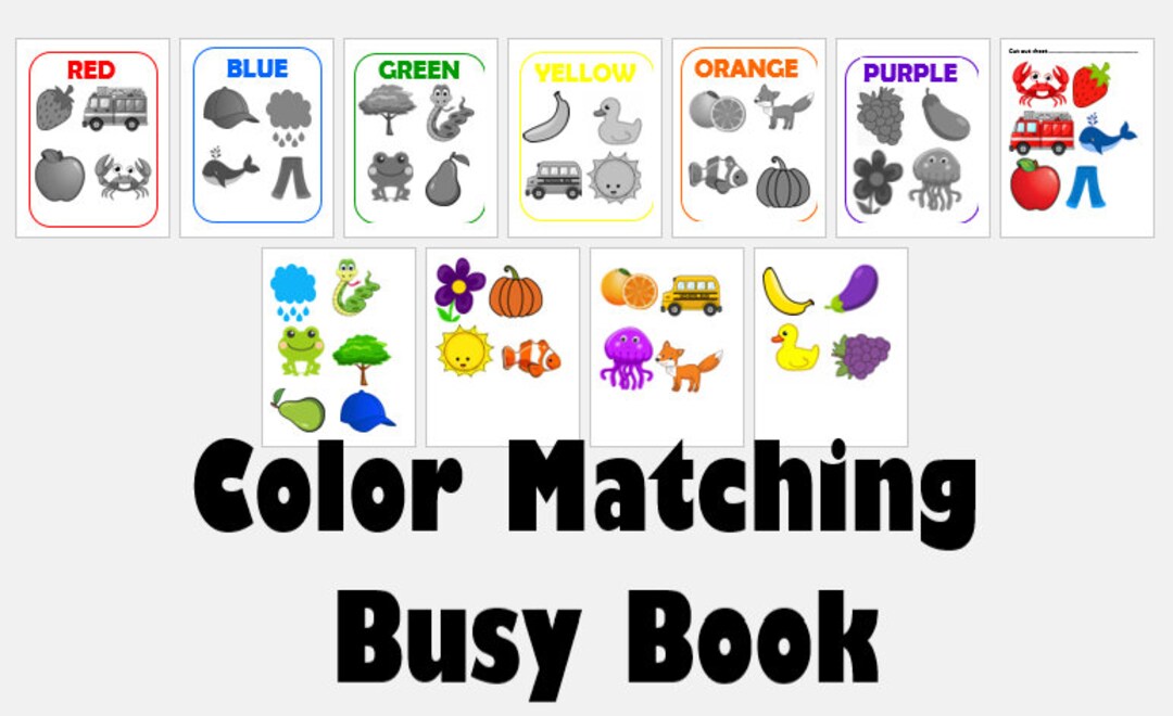 Color Matching Busy Book, Toddler Learning Game - Etsy