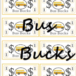 Bus Bucks, Reward Bucks, Printable Money, Play Money for Rewards ...