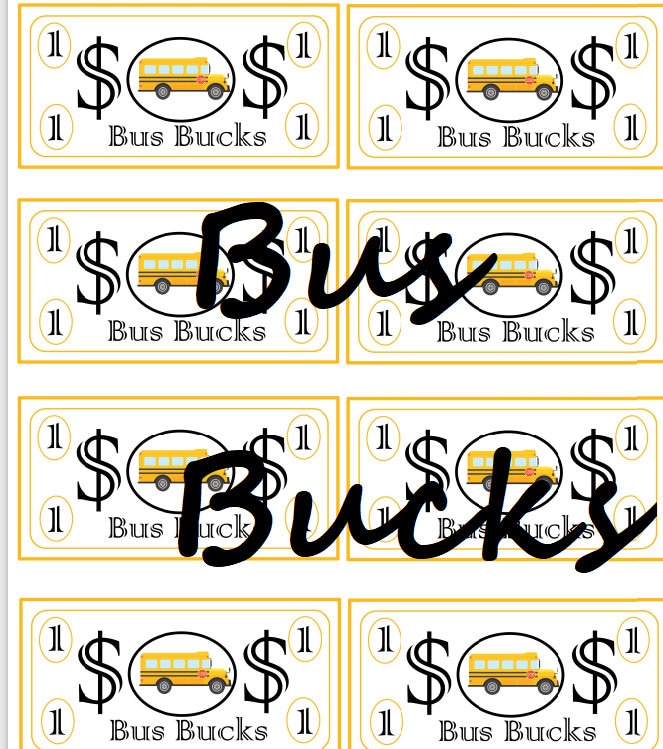 Bus Bucks, Reward Bucks, Printable Money, Play Money for Rewards ...