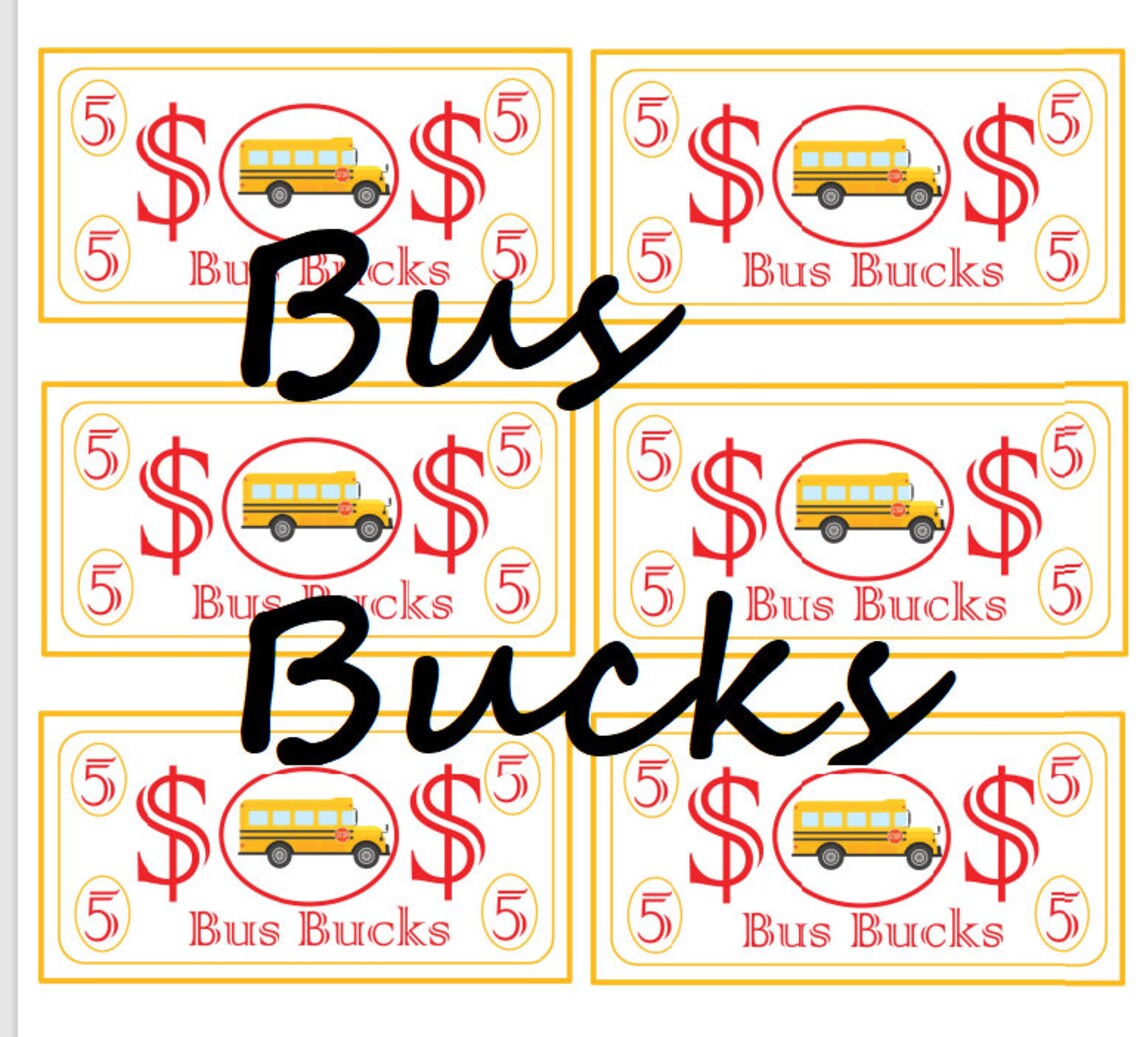 Bus Bucks, Reward Bucks, Printable Money, Play Money for Rewards ...