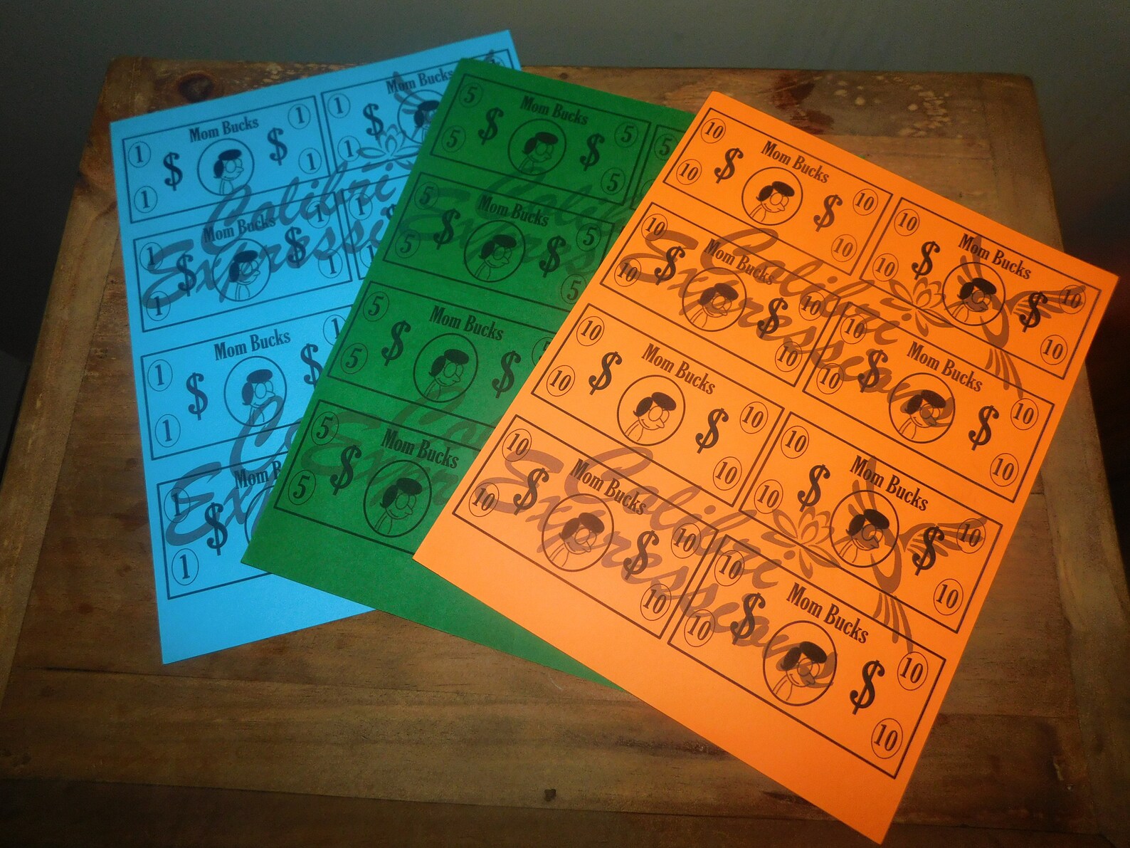 Printable Mom Bucks, Printable Money, Play Money for Rewards, Behavior ...