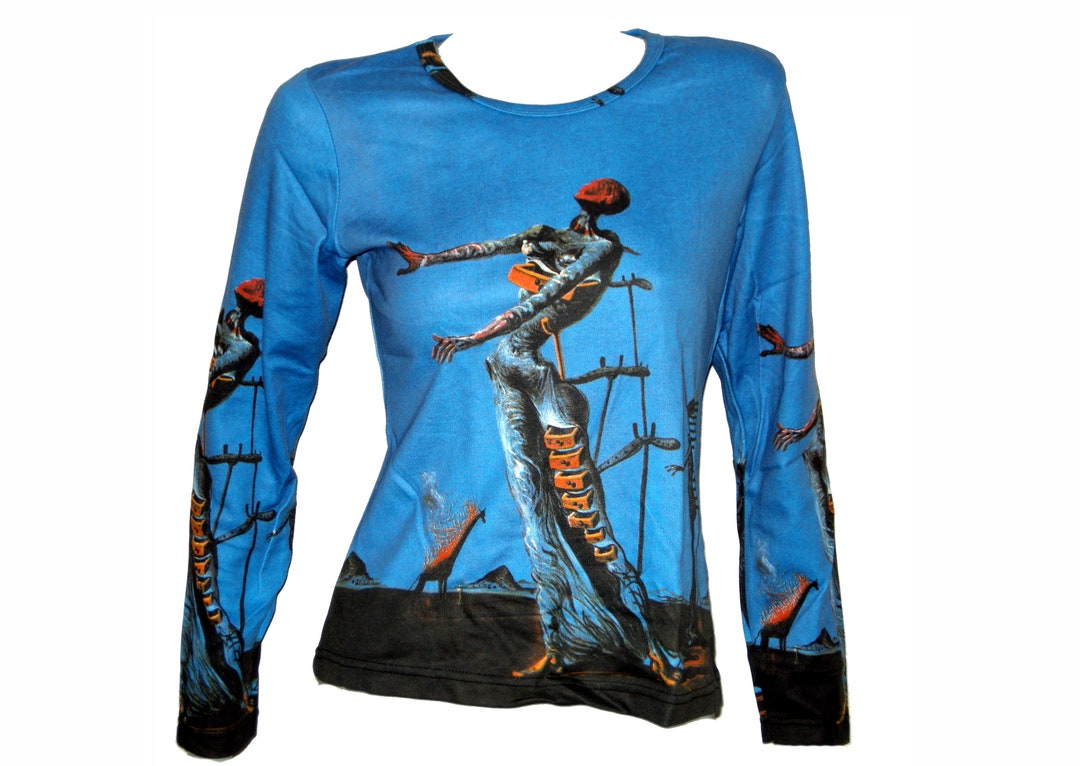 Dali Flaming Giraffe Long Sleeve T-shirt: Surrealist Art Apparel - Etsy