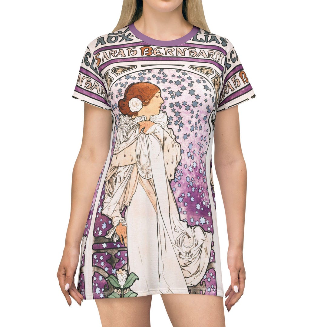 Alphonse Mucha Sarah Bernhardt T-shirt Dress: Art Nouveau Costume - Etsy